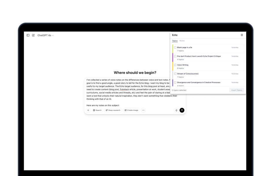 Echo | Notes for Writers